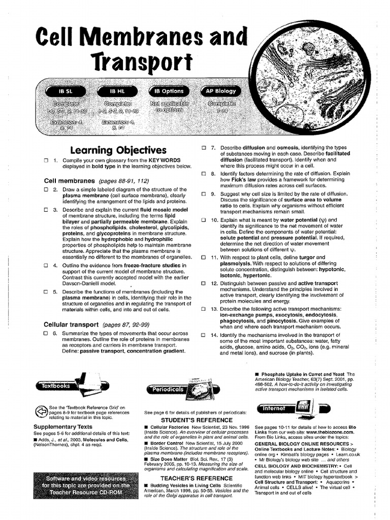 6) Cell Membranes and Transport PDF | PDF