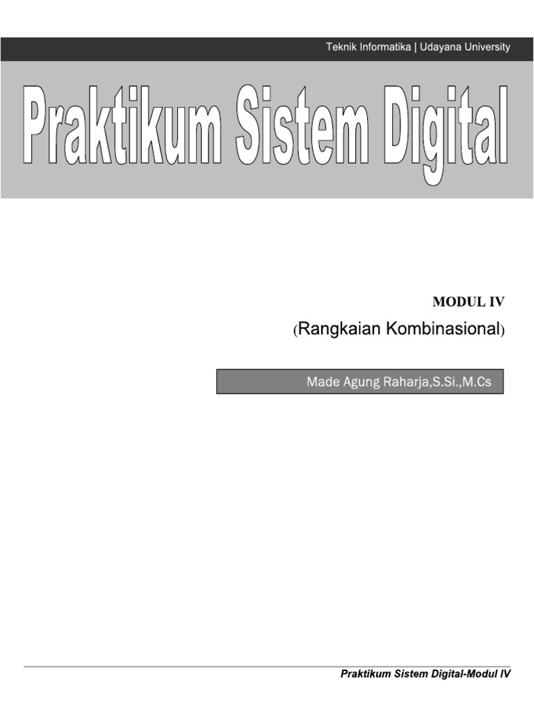 Modul IV Rangkaian Kombinasional Praktikum Sistem Digital | PDF