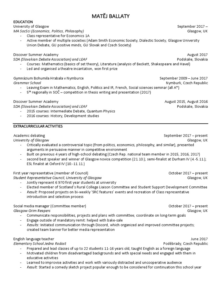 CV Weebly | PDF | Slovakia | Languages