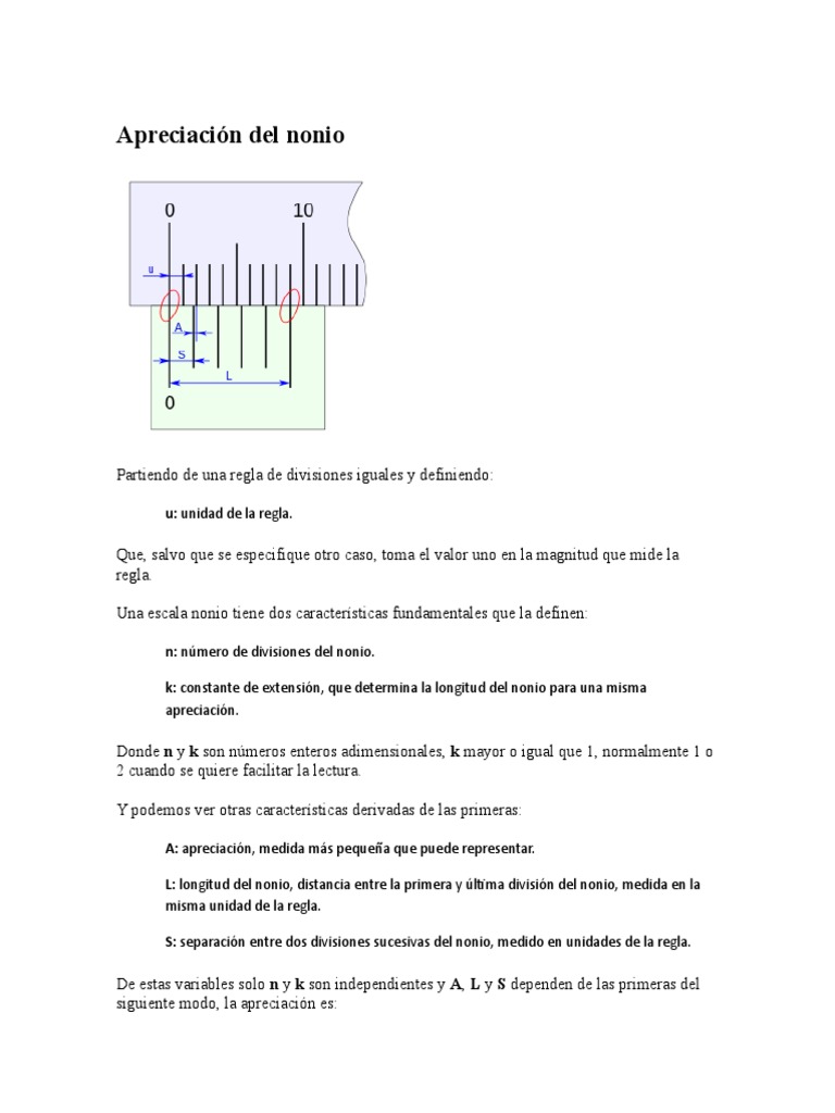 Apreciación Del Nonio | PDF | Observación científica | Enseñanza de ...