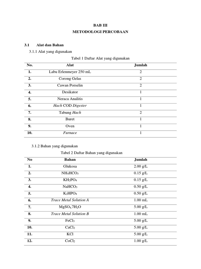 Bab Iii Metodologi Percobaan: Hach COD Digester | PDF | Chemical ...