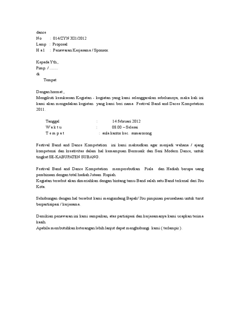 Proposal Zumba | PDF