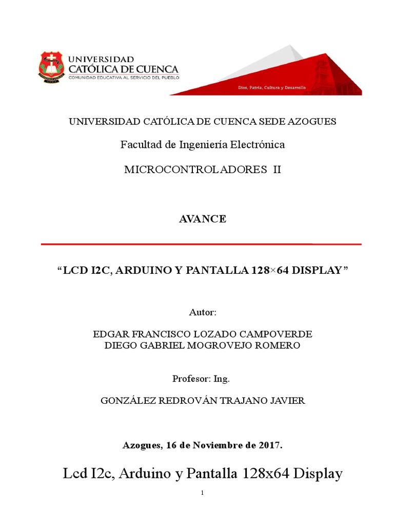 T6 Lozado e (LCD I2c Arduino Uno Pantalla 128×64 Display) | PDF | Almacenamiento de datos de la ...