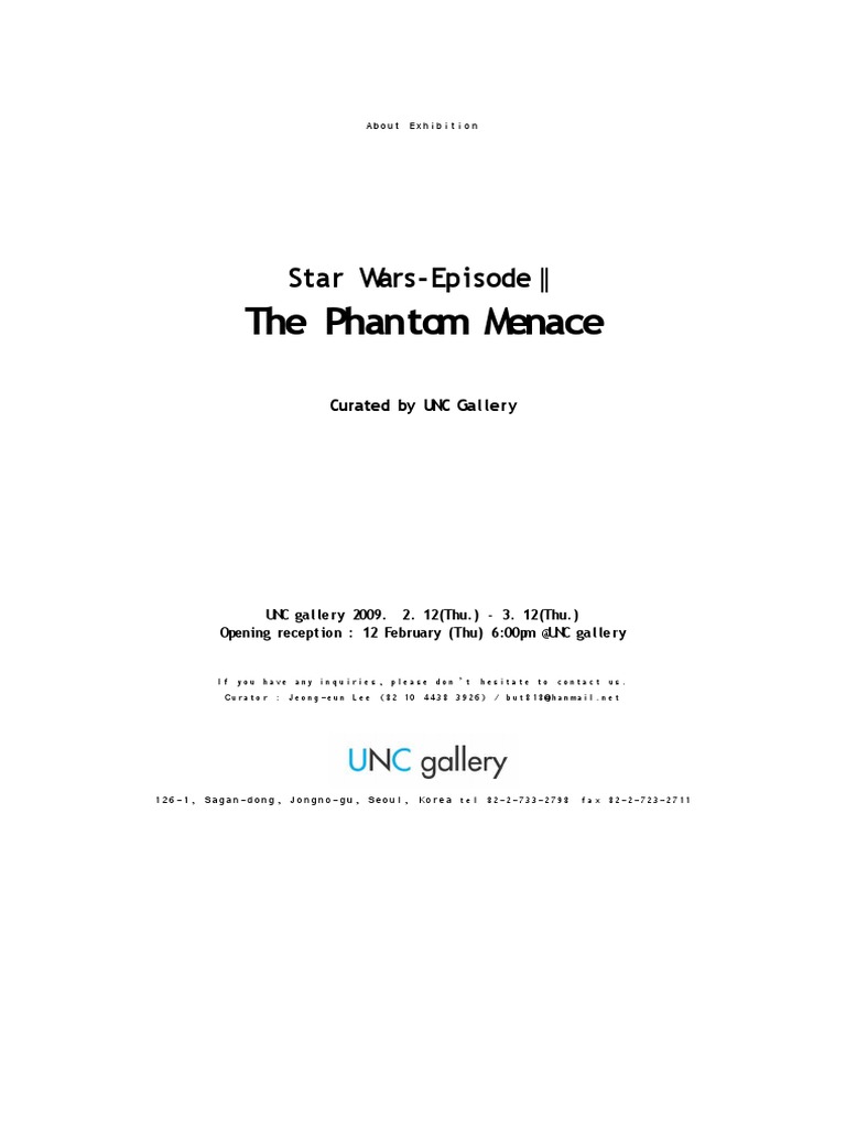Star Wars: The Phantom Menace Exhibition | PDF | Epistemology ...