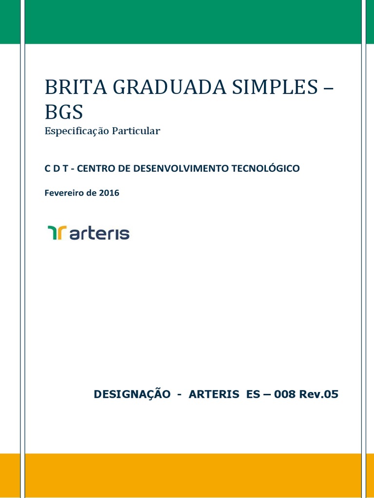 Arteris Es 008.brita Graduada Simples Bgs Rev 5 | PDF | Umidade | Solo