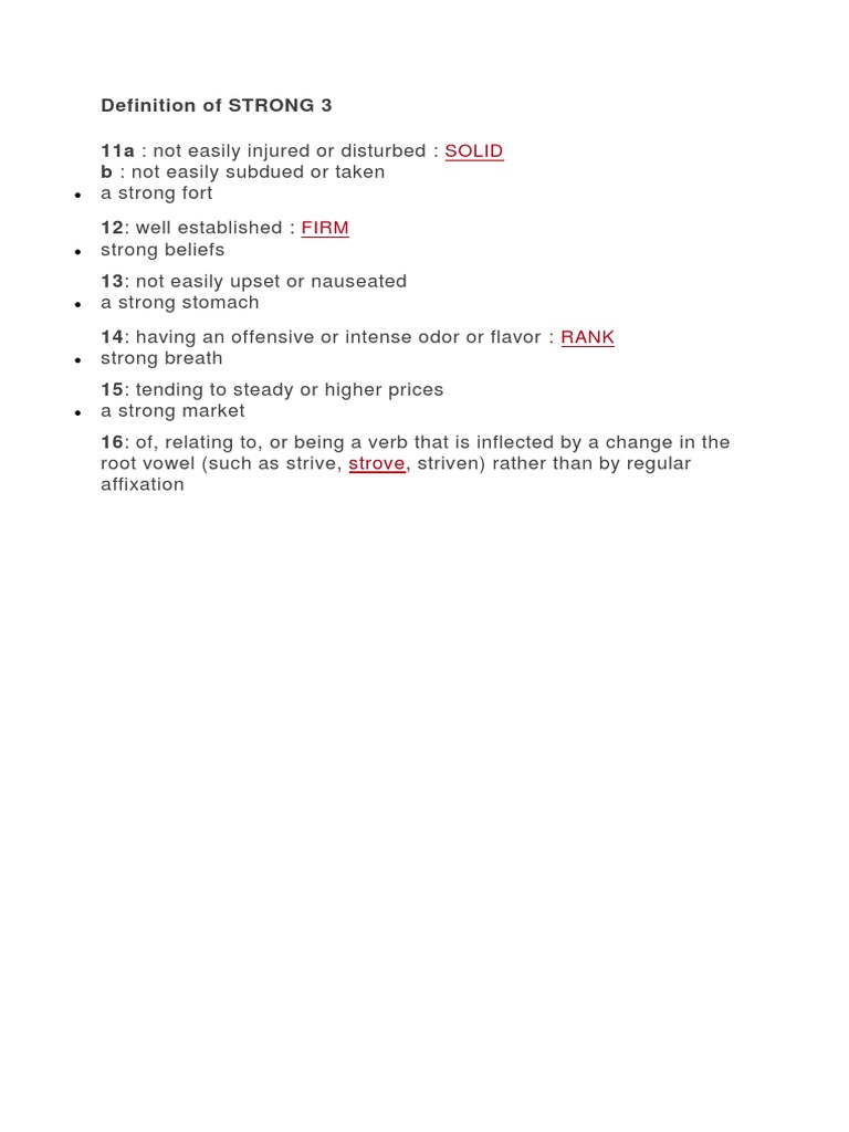 Definition of STRONG 3 | PDF | Linguistic Morphology | Philology