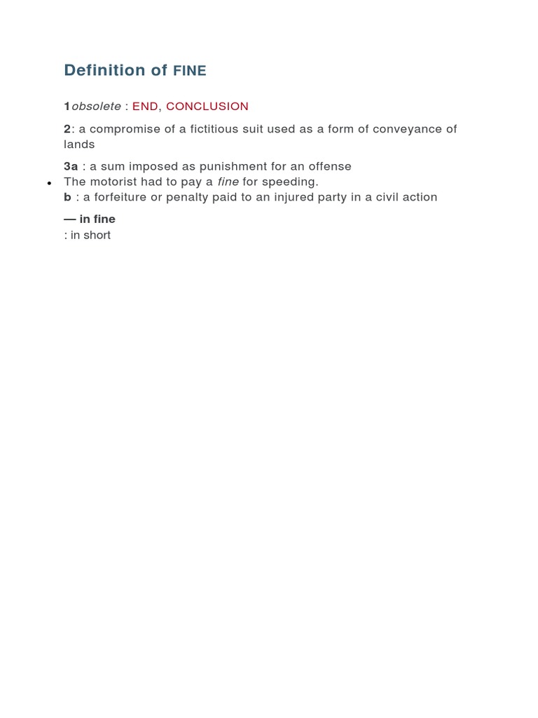Definition of Fine | Download Free PDF | Criminal Justice | Crime ...