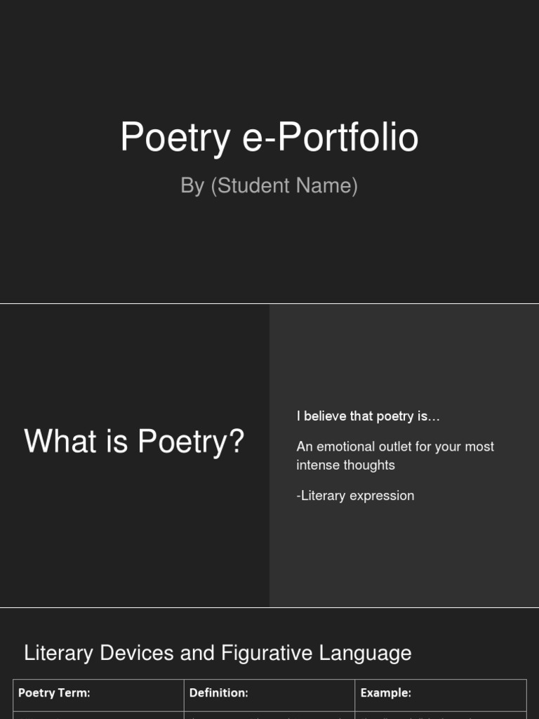 Poetry E-Portfolio Assignment 1 | PDF | Poetic Devices | Poetry