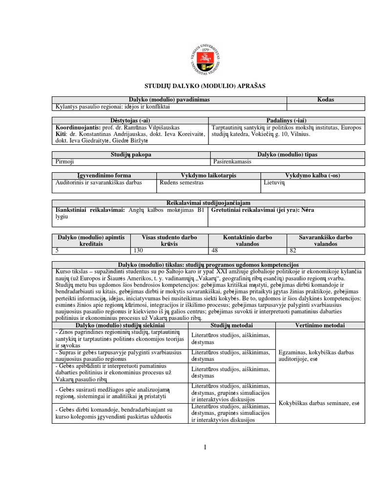 TSPMI BUS Kylantys Pasaulio Regionai 2016-04-19 | PDF