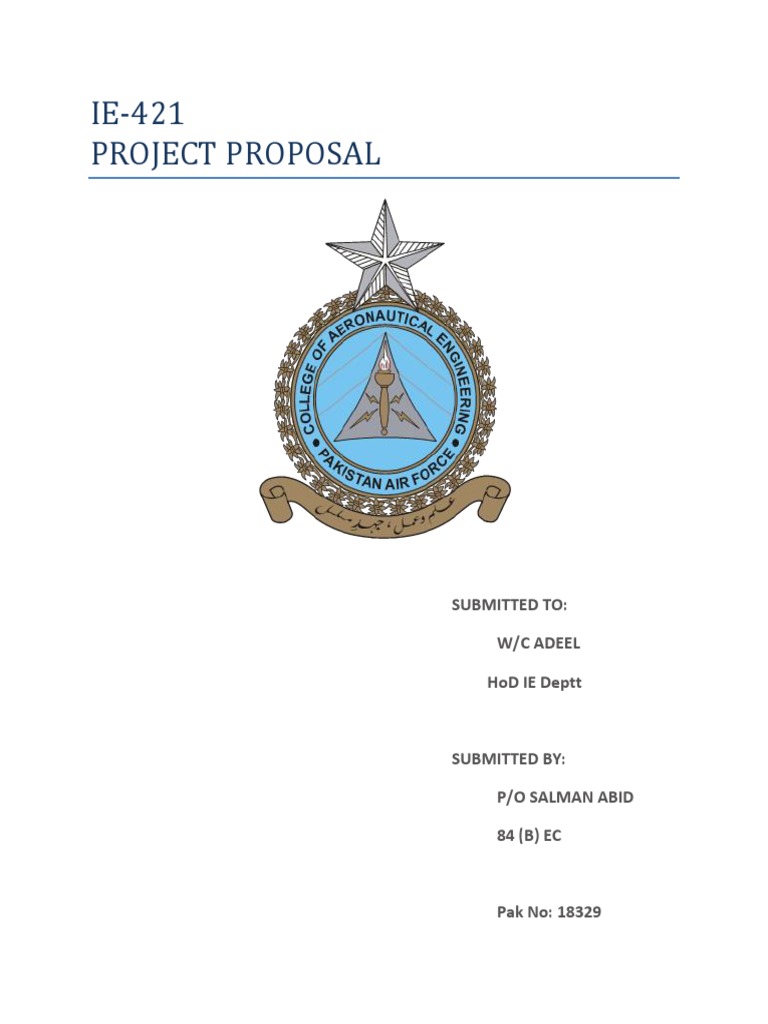 Ie-421 Project Proposal: Submitted To: W/C Adeel Hod Ie Deptt | PDF ...