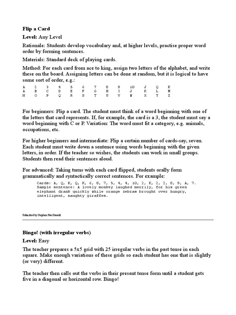 Games ..Reading | PDF | Reading Comprehension | Classroom