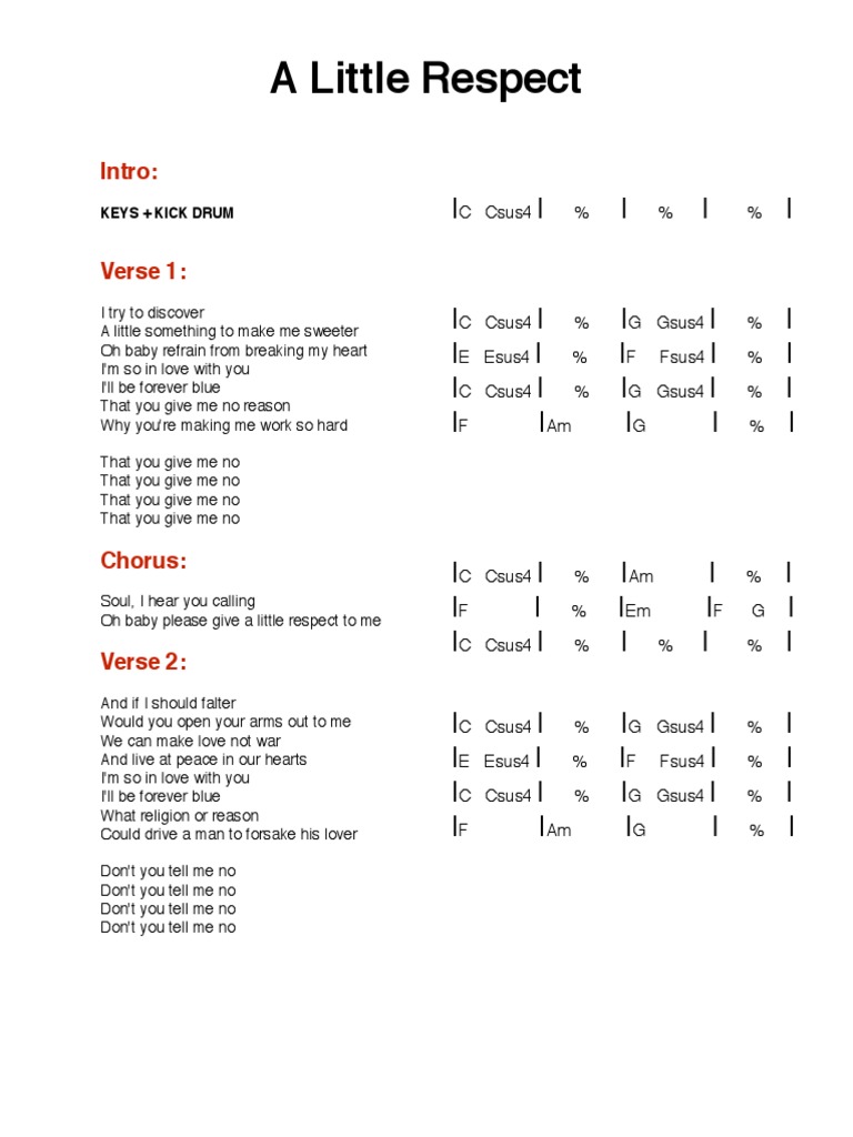 A Little Respect Vocal | PDF | Refrain | Song Structure