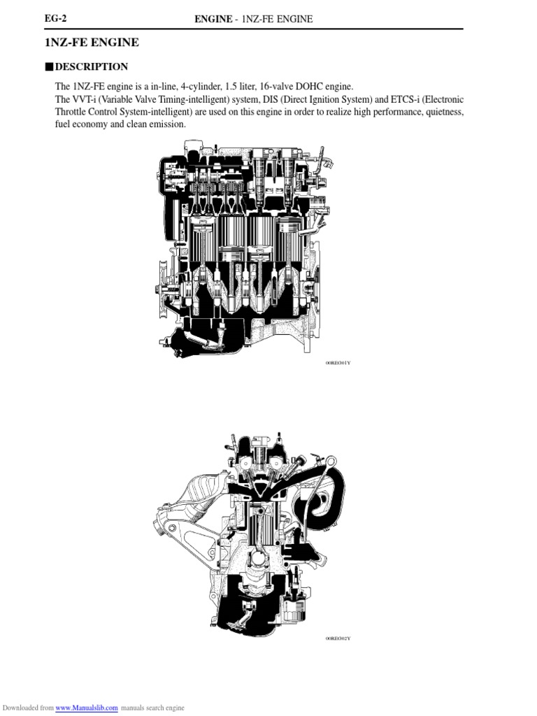 1Nz-Fe Engine: Description | PDF | Throttle | Electric Generator