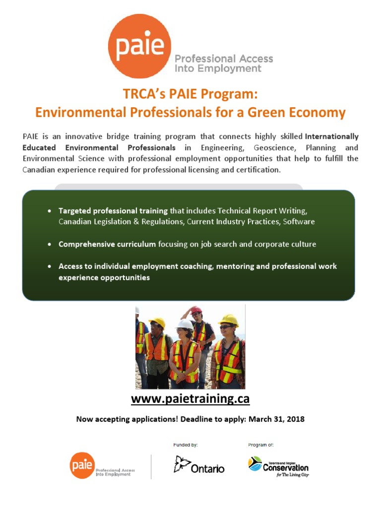 TRCA PAIE Program 2018 Call Out Flyer | PDF | Geology | Engineering