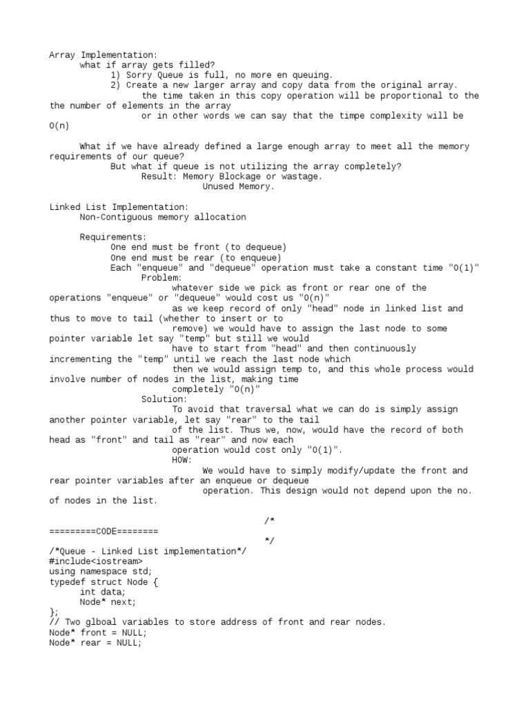 Queue Using Linked List | PDF | Queue (Abstract Data Type) | Applied Mathematics