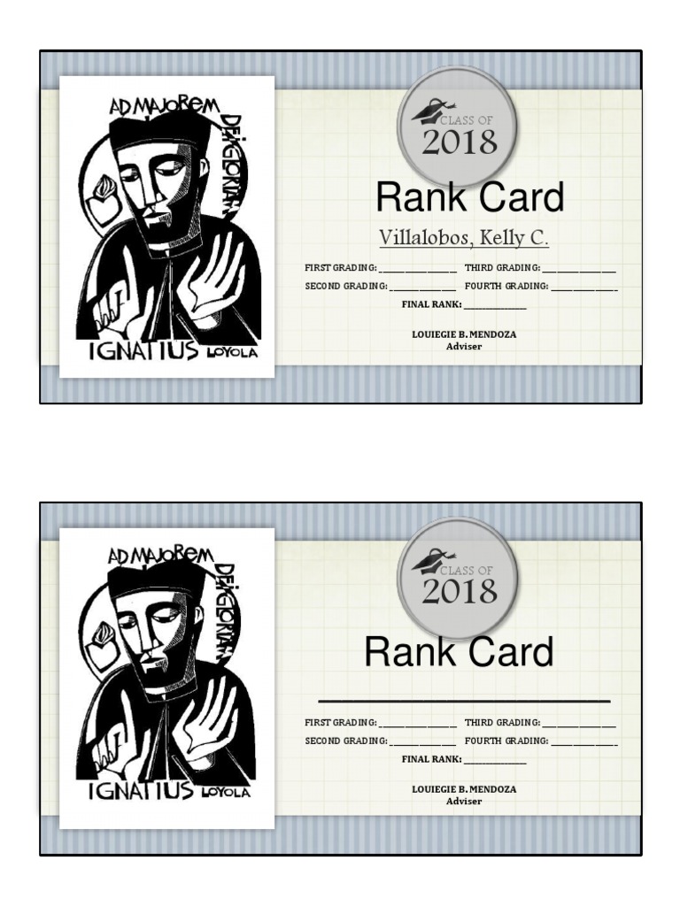 Rank Card: Villalobos, Kelly C | PDF | Social Science