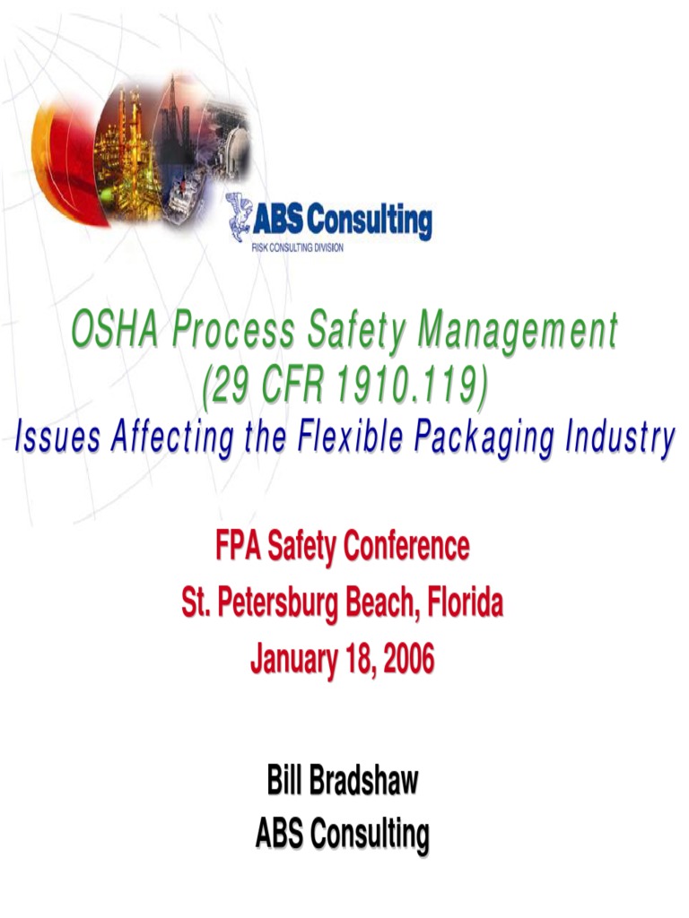 OSHA Process Safety Management (29 CFR 1910.119) | PDF | Safety | Risk ...