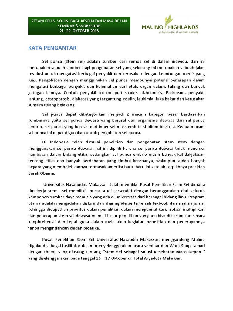 Proposal Seminar Stem Cells Back Up | PDF