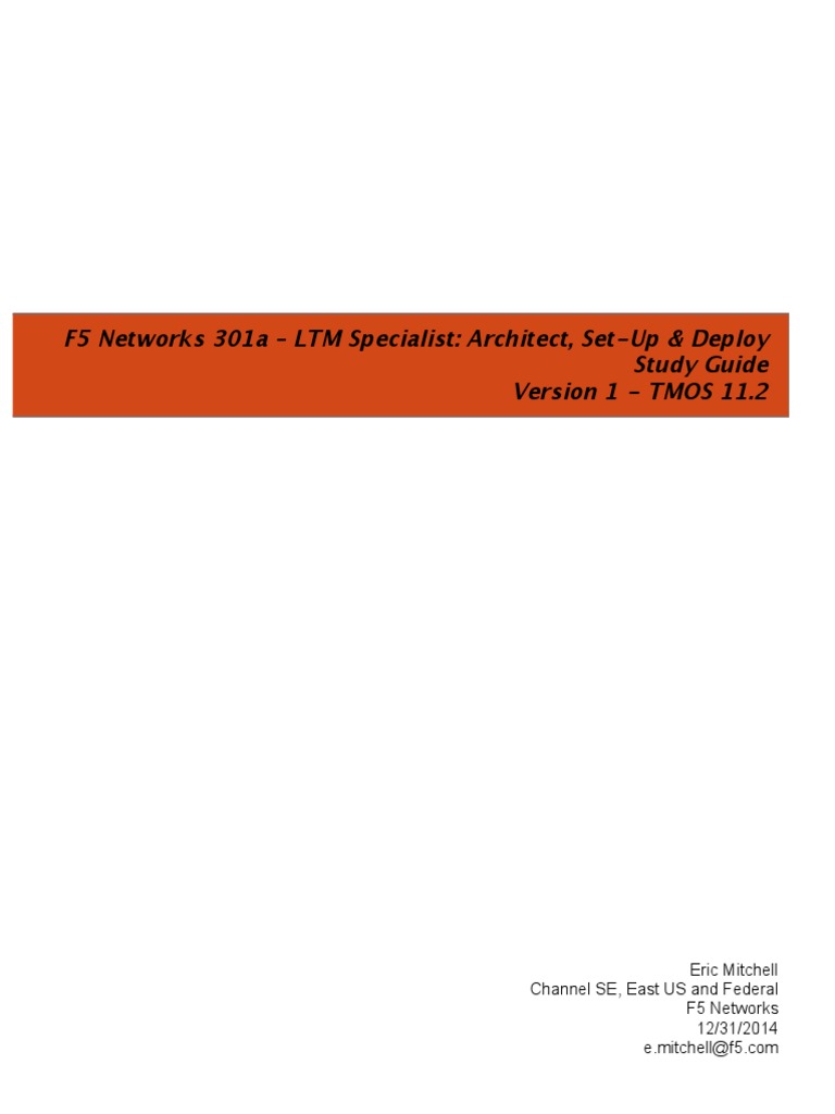 F5 301a - Study Guide - LTM Specialist | PDF | Port (Computer Networking) | Hypertext Transfer ...