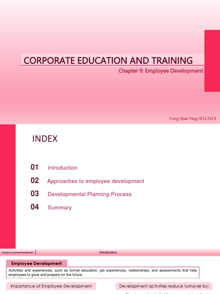 Corporate Education and Training: Chapter 9: Employee Development ...
