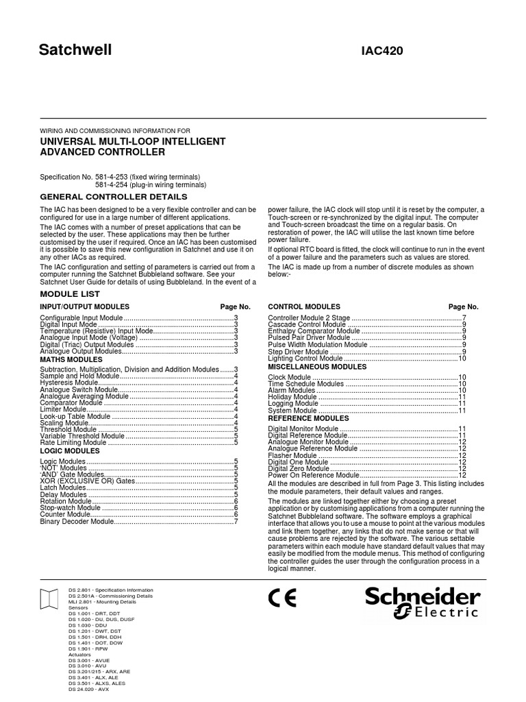 Satchwell: Universal Multi-Loop Intelligent Advanced Controller | PDF ...