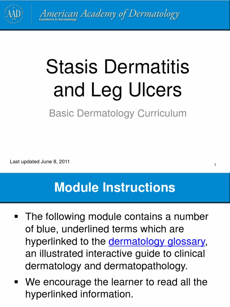 Stasis Dermatitis and Leg Ulcers Guide | PDF | Varicose Veins | Vein
