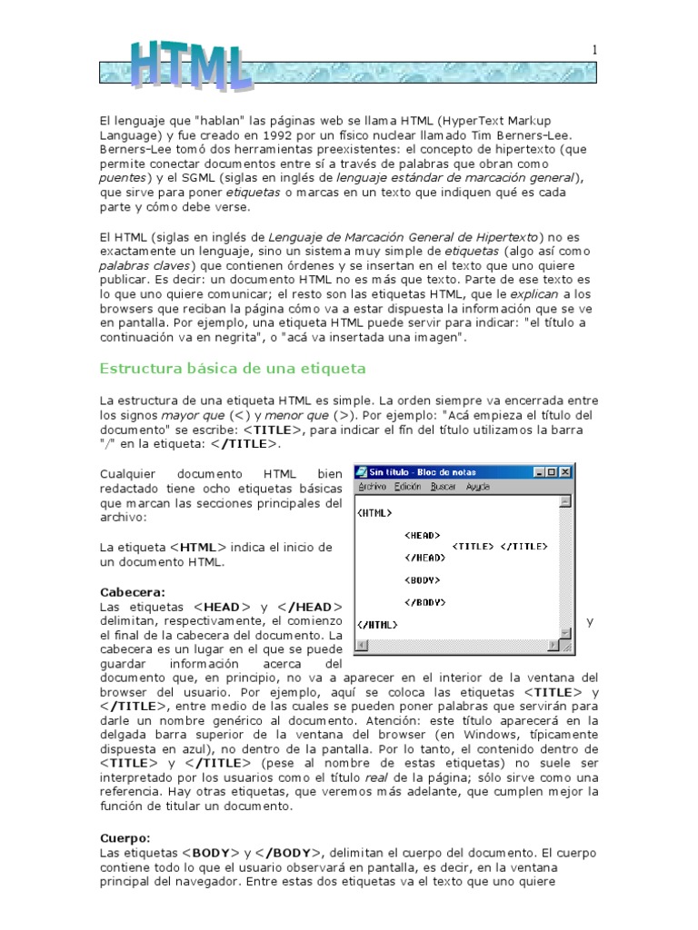 Curso HTML | PDF | Lenguaje de marcado | HTML
