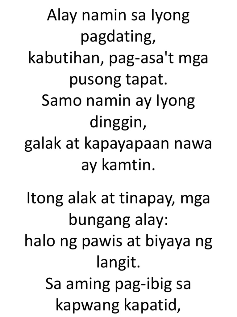 Alay Namin Sa Iyong Pagdating | PDF