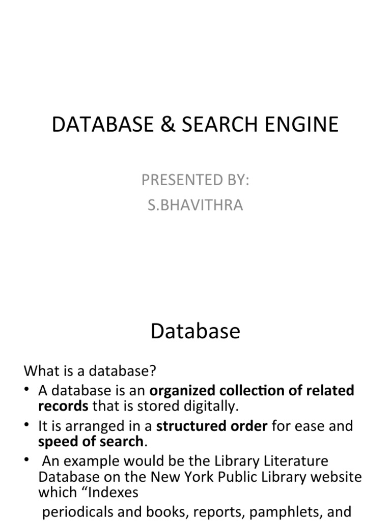 Database & Search Engine | PDF | Web Search Engine | Search Engine Indexing