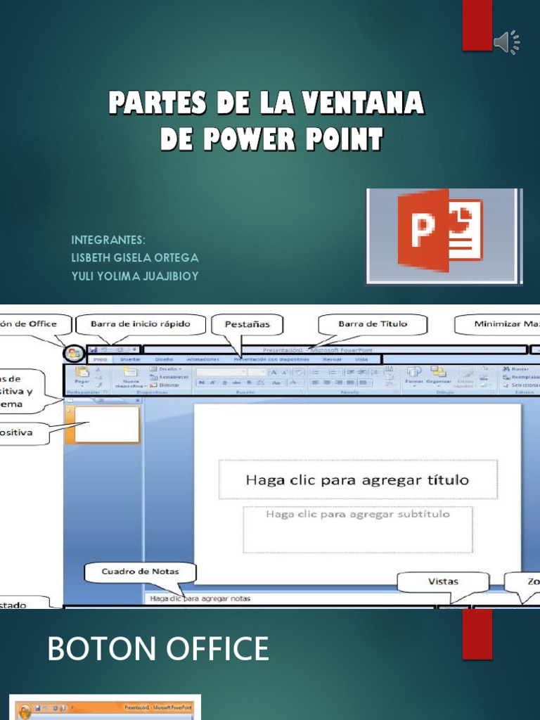 Partes de La Ventana de Power Point | Microsoft PowerPoint | Ventana ...