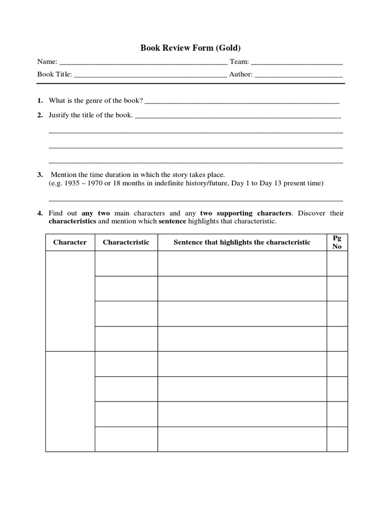 Book Review Form - Gold | PDF | Cognition | Cognitive Science