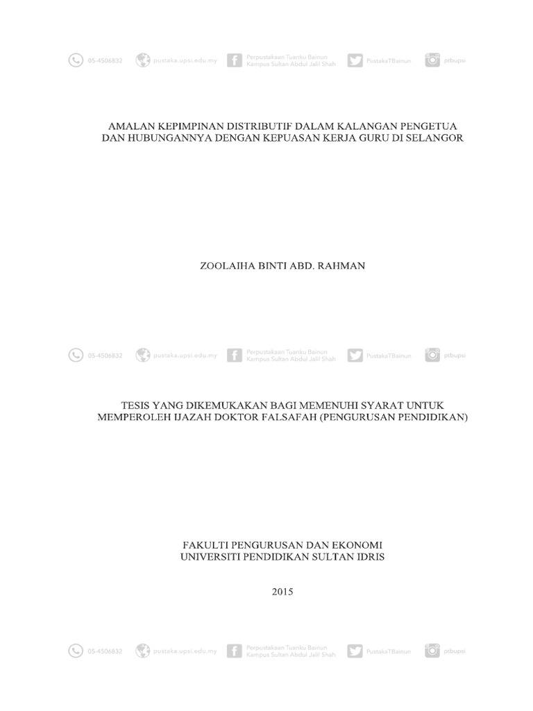 Amalan Kepimpinan Distributif Dalam Kalangan Pengetua Dan Hubungannya ...