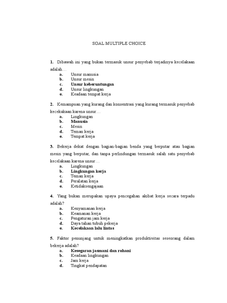 Soal Multiple Choice | PDF