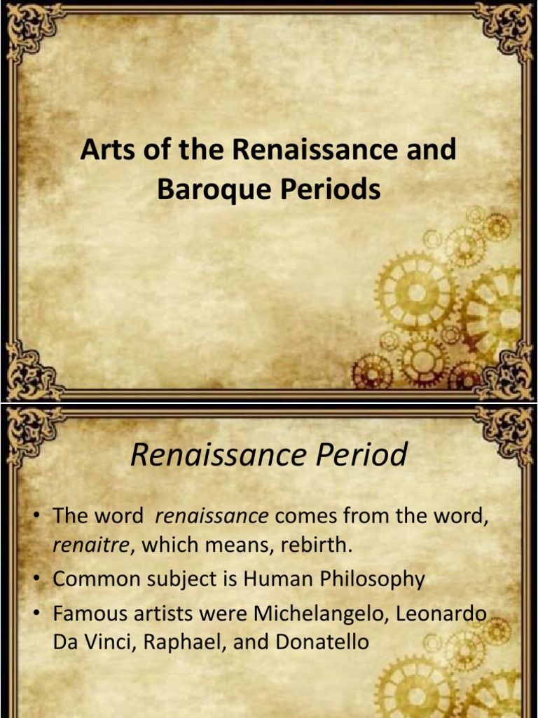Arts of The Renaissance and Baroque Periods | PDF | Michelangelo ...