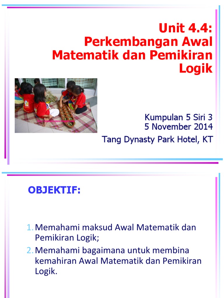 Perkembangan Awal Matematik Dan Permikiran Logik PERMATA | PDF