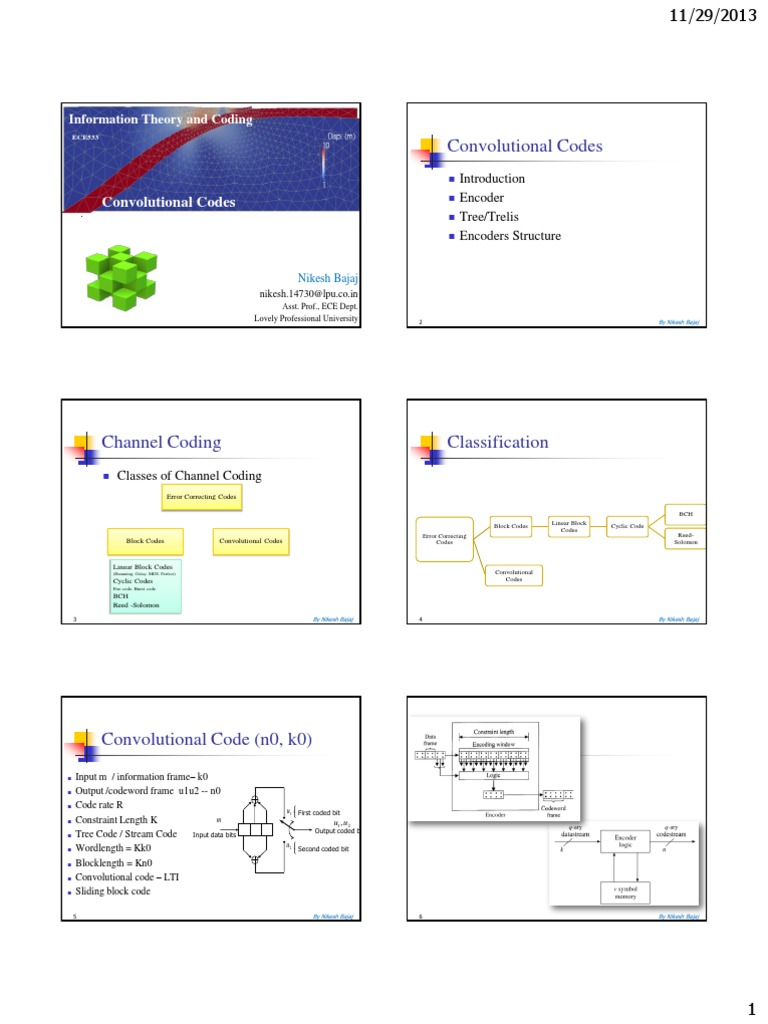 Information And Coding Theory Ece533 Lec 9 Convolutiona Turbo Tcm 1114