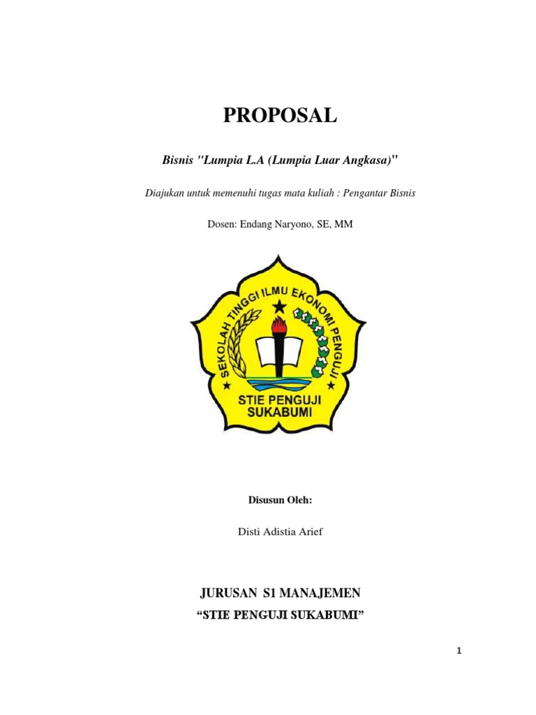 Proposal Bisnis Lumpia L.A Unik | PDF | Bisnis
