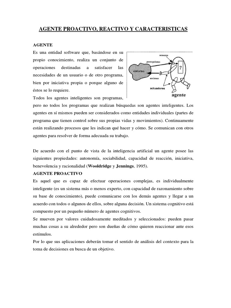 Agente Proactivo, Reactivo | PDF | Conocimiento | Toma de decisiones
