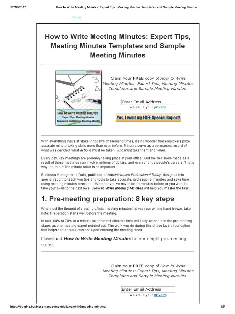 How To Write Meeting Minutes - Expert Tips, Meeting Minutes Templates ...