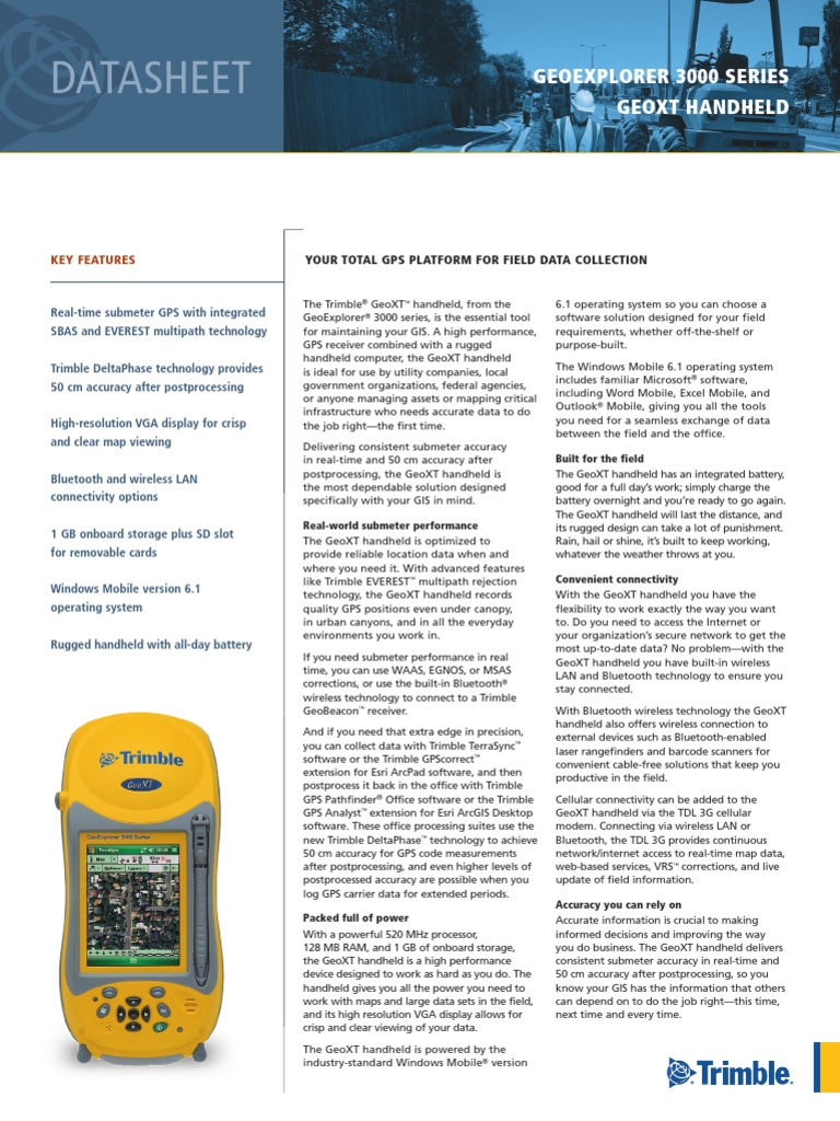 708 Geoxt 3000 Series Ds | PDF | Mobile Device | Arc Gis