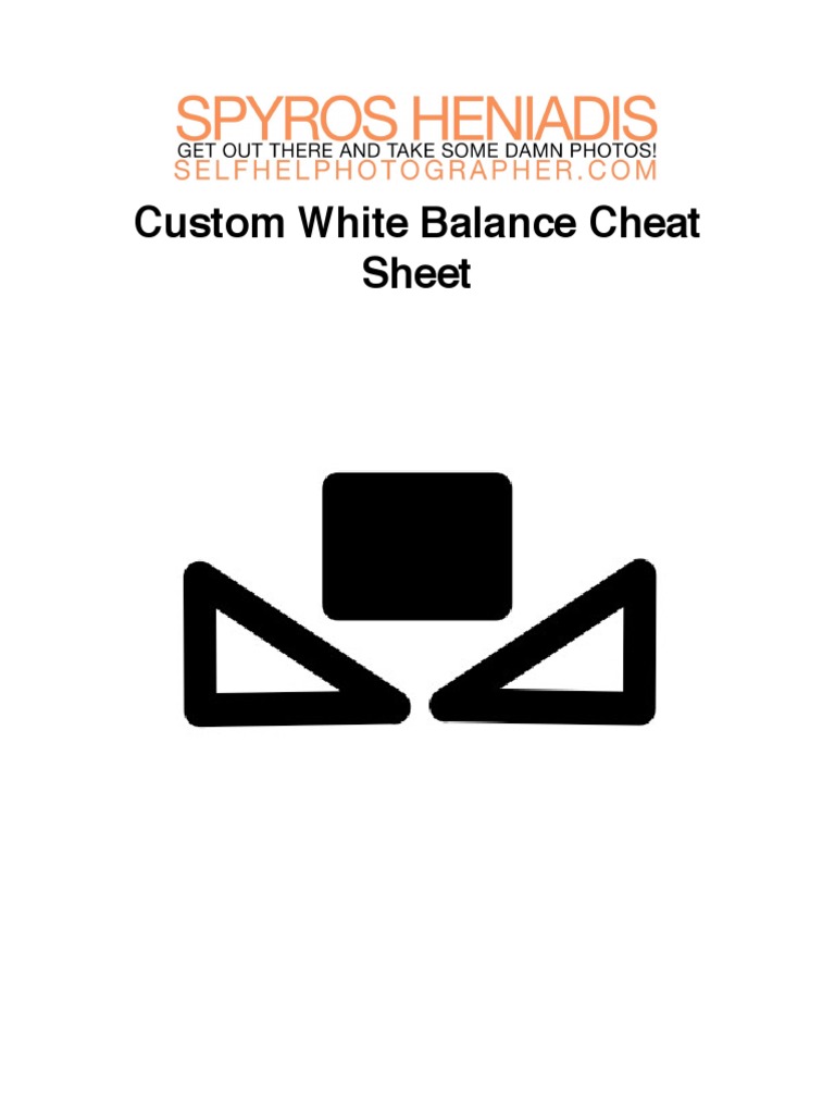 SHP Custom White Balance Cheat Sheet | Download Free PDF | Color ...