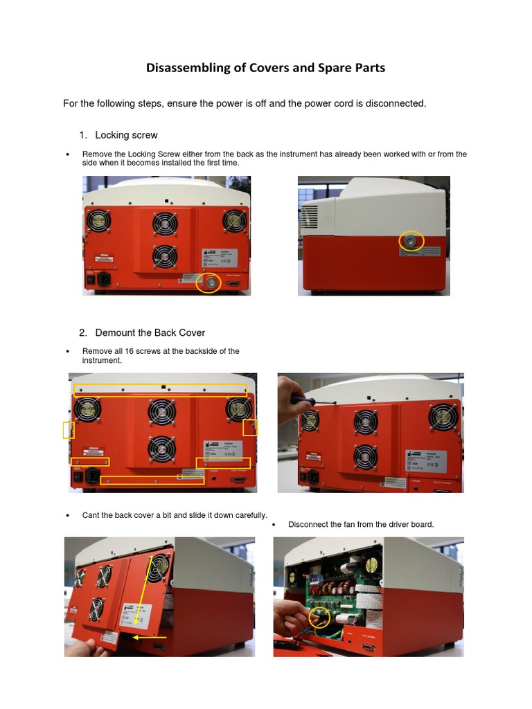 REF86100 Disassembling and Assembling of HumaCycler | PDF | Electrical Connector | Machines