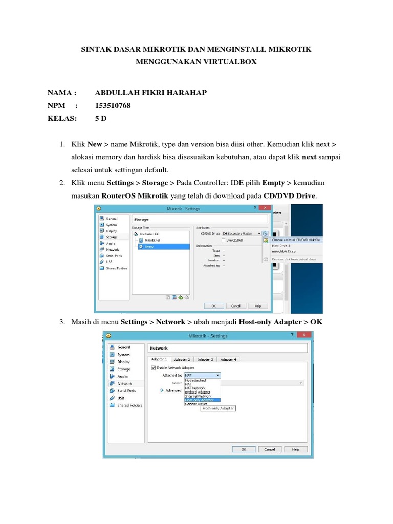Sintak Dasar Mikrotik Dan Menginstall Mikrotik Menggunakan Virtualbox ...