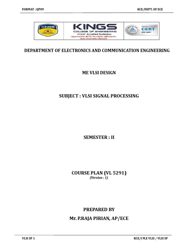 Efficient VLSI Signal Processing Architectures | PDF | Digital Signal Processing | Parallel ...