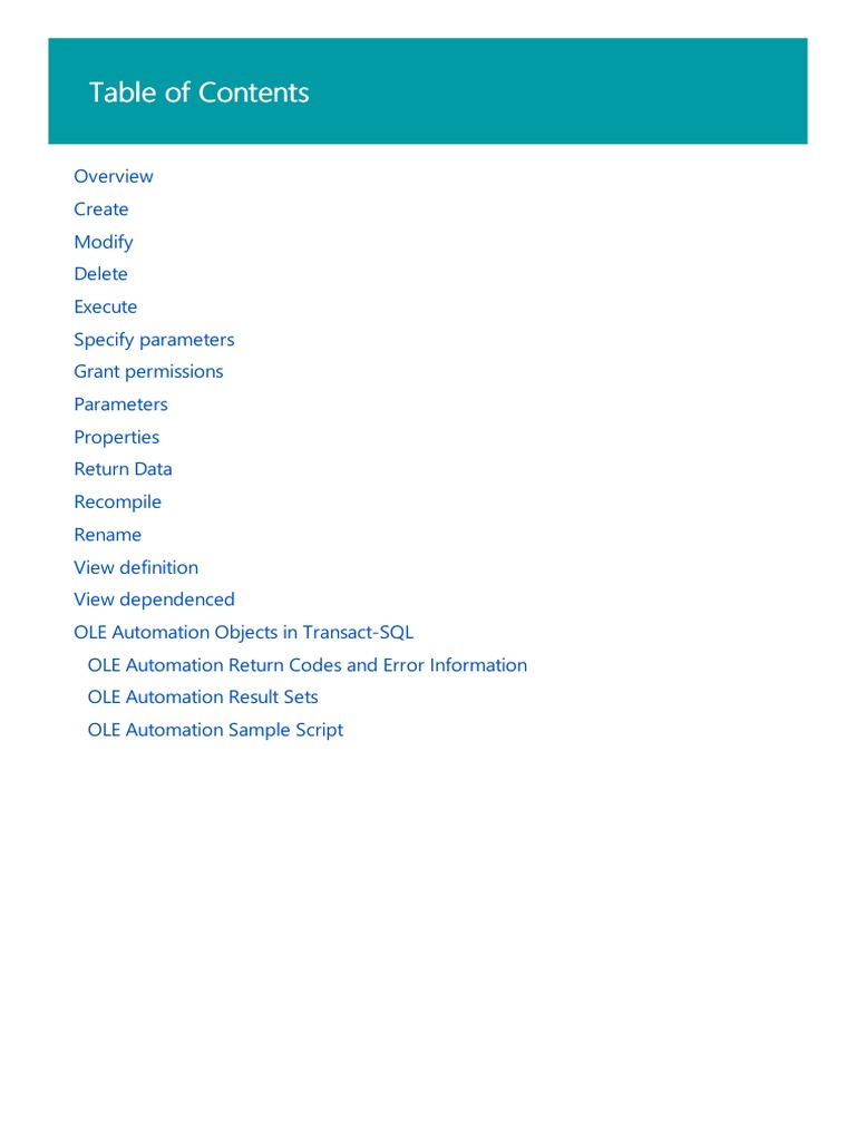 Stored Procedures Reference | PDF | Parameter (Computer Programming) | Microsoft Sql Server