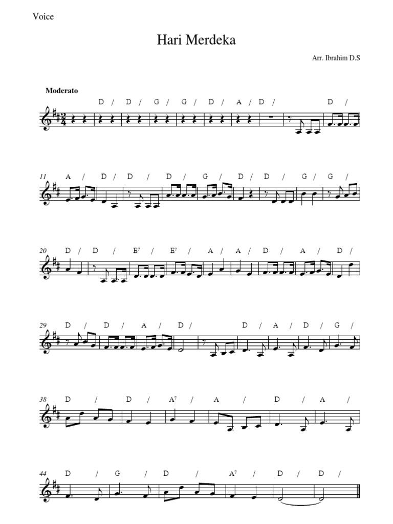 Partitur Lagu Hari Merdeka SATB | PDF