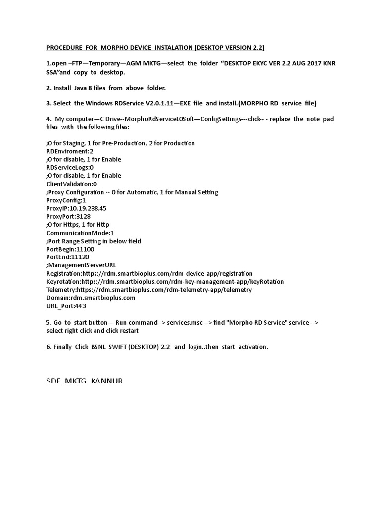 Morpho Device Installation Guide | PDF | Computers