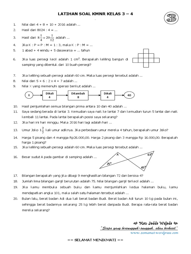 Latihan Soal KMNR Kelas 3-4 - 3 | PDF