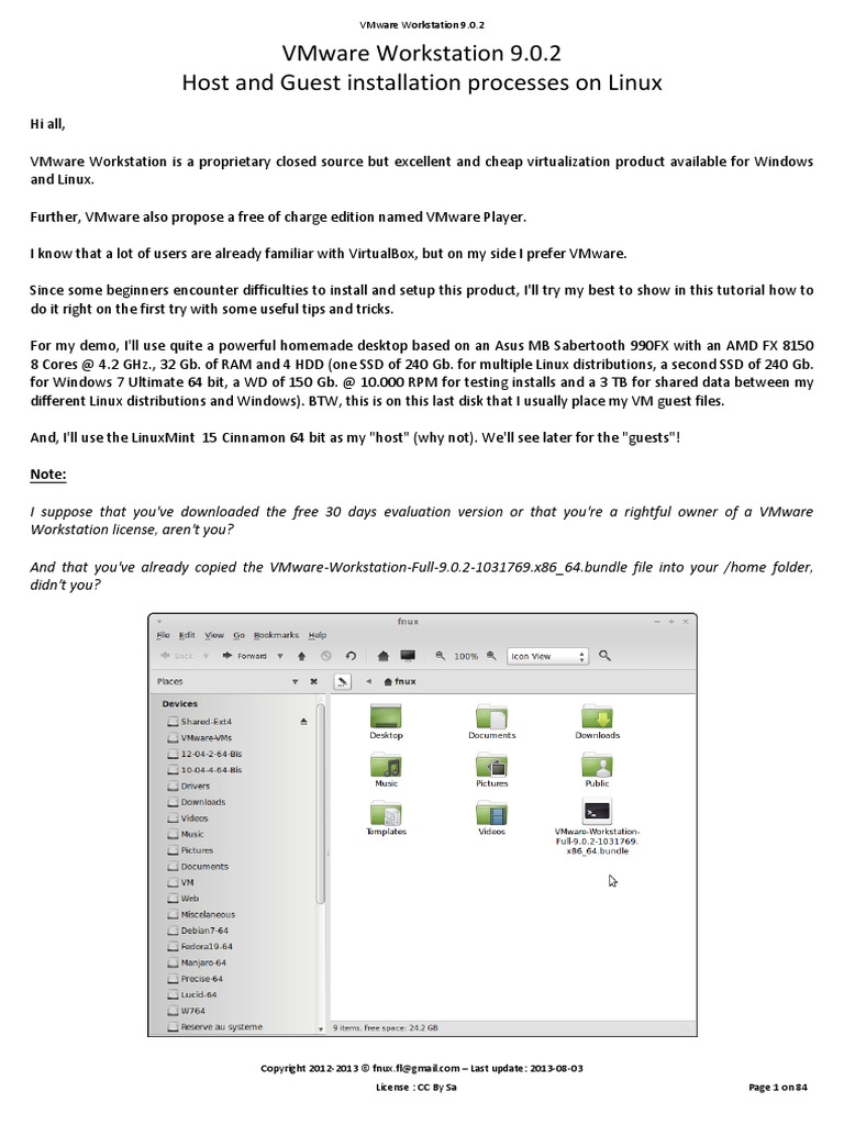 VMware-Workstation-9-0-2 Installation Guide PDF | PDF | Linux ...
