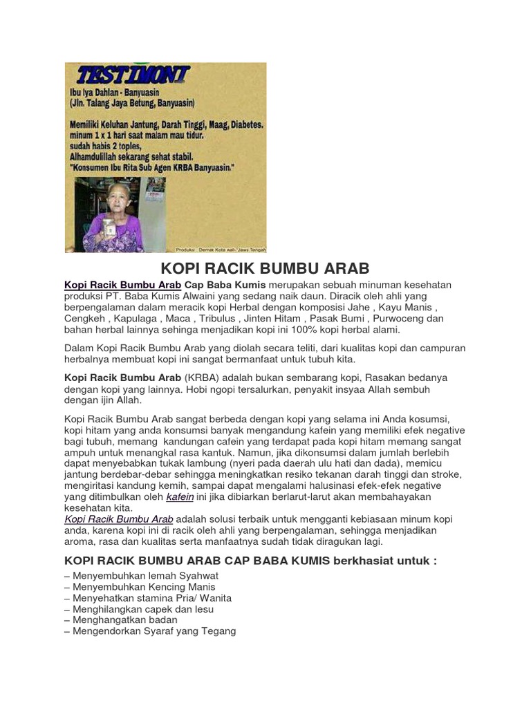 Kopi Racik Bumbu Arab | PDF | Kesehatan Holistik